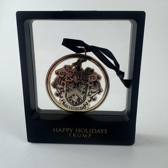 Trumpette | Holiday | Trump Happy Holidays Crest Ornament With Display ...
